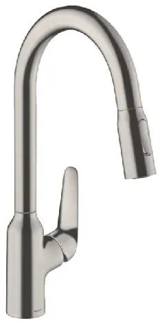 Hansgrohe Focus M42 - Dřezová baterie M429-H220 s výsuvnou sprškou, vzhled nerezu 71800800