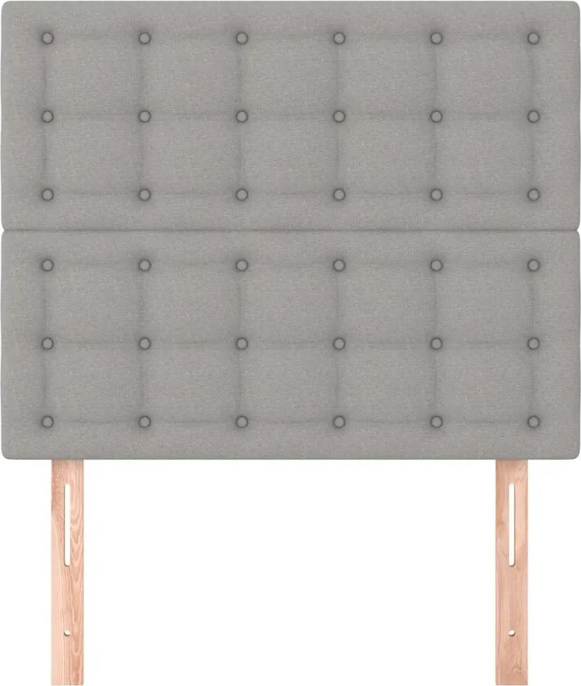 Čelo postele světle šedé 90x5x118/128 cm látkové 3116748