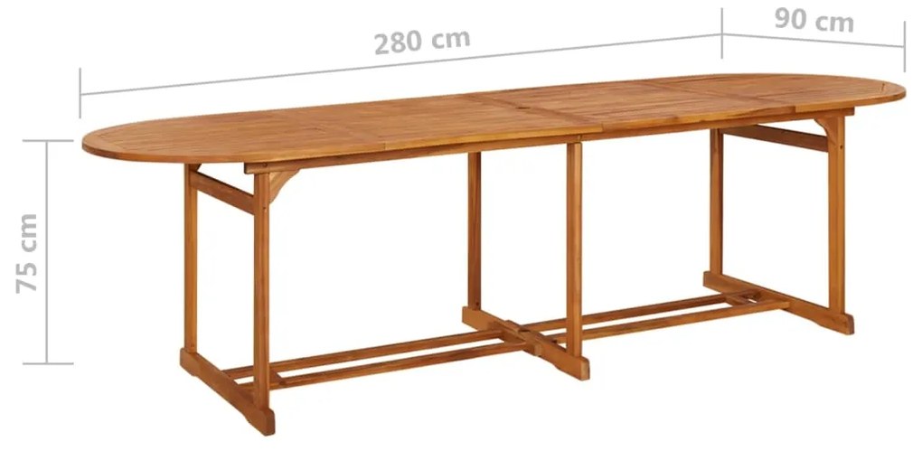 vidaXL Marketos Zahradní jídelní stůl 280 x 90 x 75 cm masivní akáciové dřevo