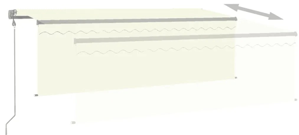 Automatická zatahovací markýza s roletou 4,5 x 3 m krémová,  3069447