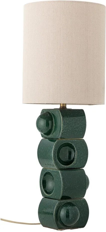 Zelená/krémová keramická stolní lampa s textilním stínidlem (výška 68 cm) Brady – Bloomingville