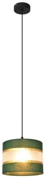 Lustr na lanku HELEN 1xE27/15W/230V pr. 20 cm zelená/zlatá