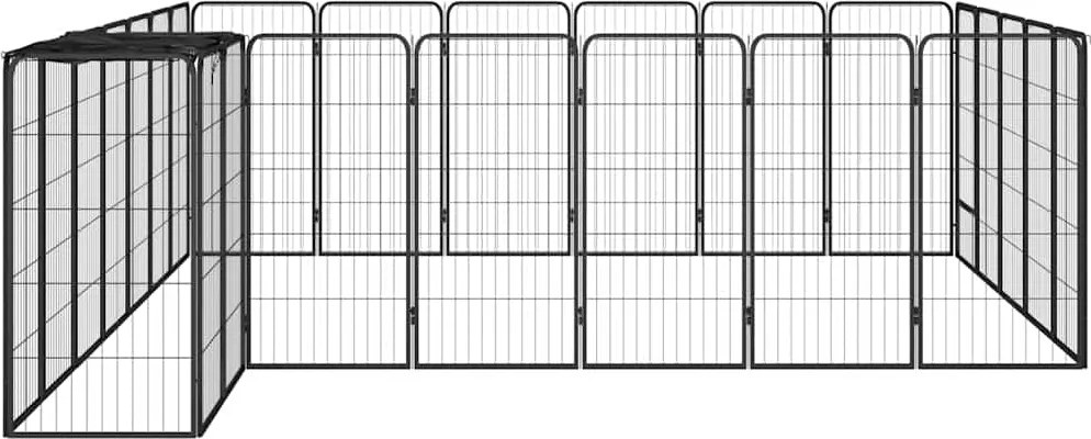 26panelová ohrádka pro psy černá 50 x 100 cm práškovaná ocel 3115952