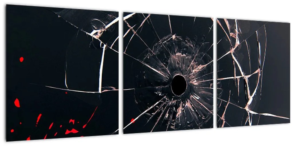 Abstraktní obraz - rozbité sklo (90x30 cm), 40 dalších rozměrů