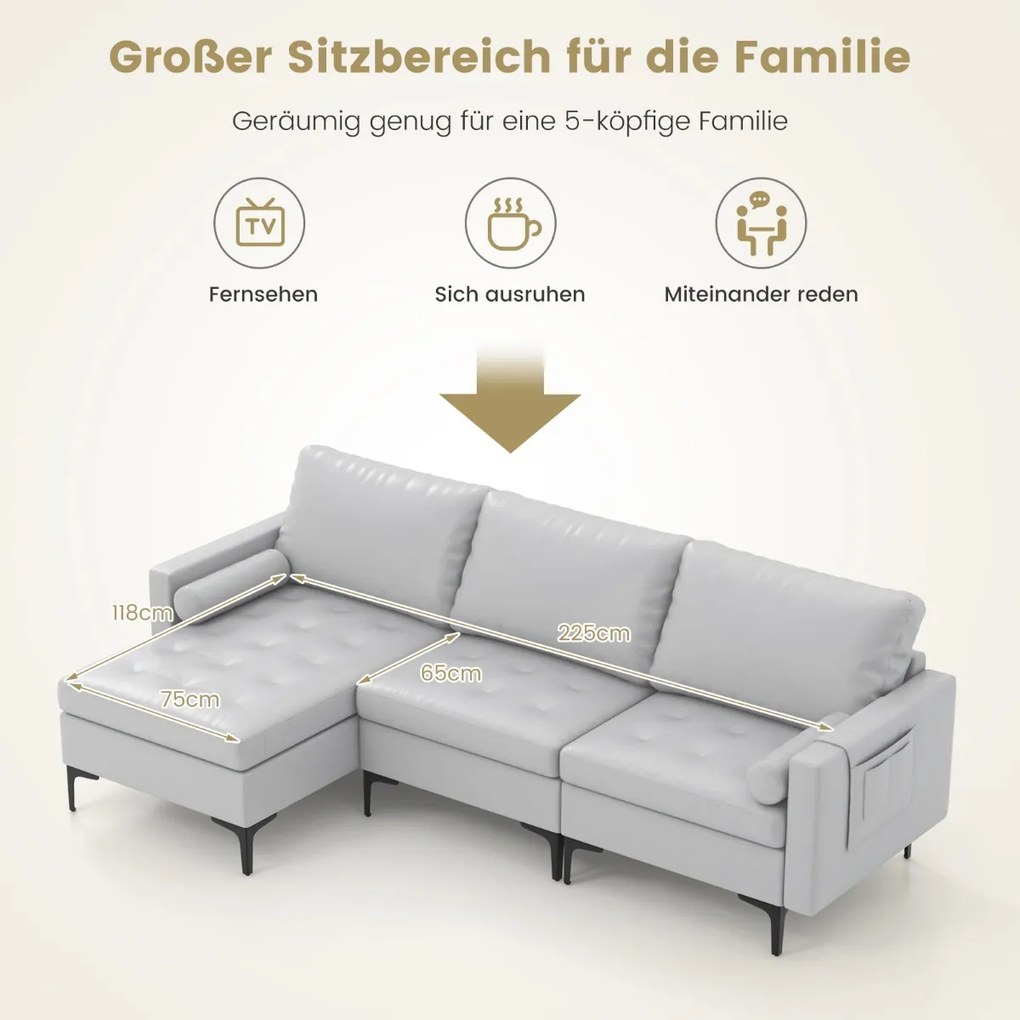 Costway Multiple Combination Sofa Collection Sections Modular s porty USB