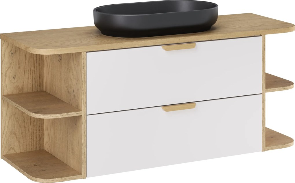 Comad Koupelnová skříňka s deskovým umyvadlem set Aster White 120 bílá/dub cremona