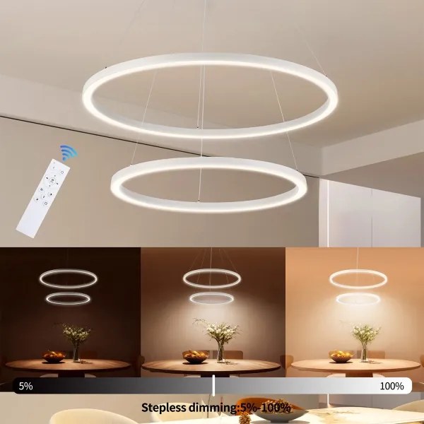 Brilagi - LED Stmívat. lustr na lanku PORTOFINO LED/98W/230V pr. 80 cm bílá +DO