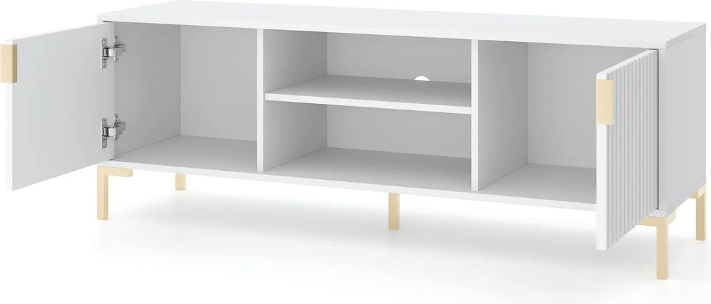 TV stolek Flinn 140 cm bílý/zlatý