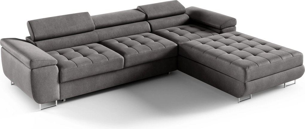 Rohová rozkládací sedací souprava do L BEN, 277 cm, s úložným prostorem Roh pohovky: Levý roh, Barva látky: Světle oranžová (Kronos 42)