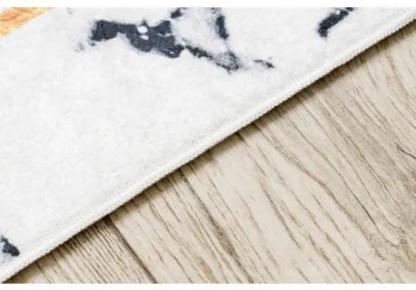 ANDRE mycí kobereček 1126 Mramor, řecký protiskluz bílá / zlato velikost 160x220 cm | krásné koberce cz