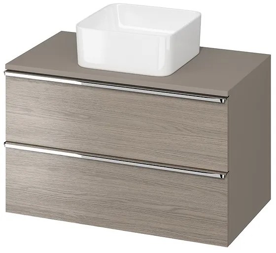 Cersanit - VIRGO závěsná skříňka pod umyvadlo s deskou 80cm, šedá-chrom, S522-030