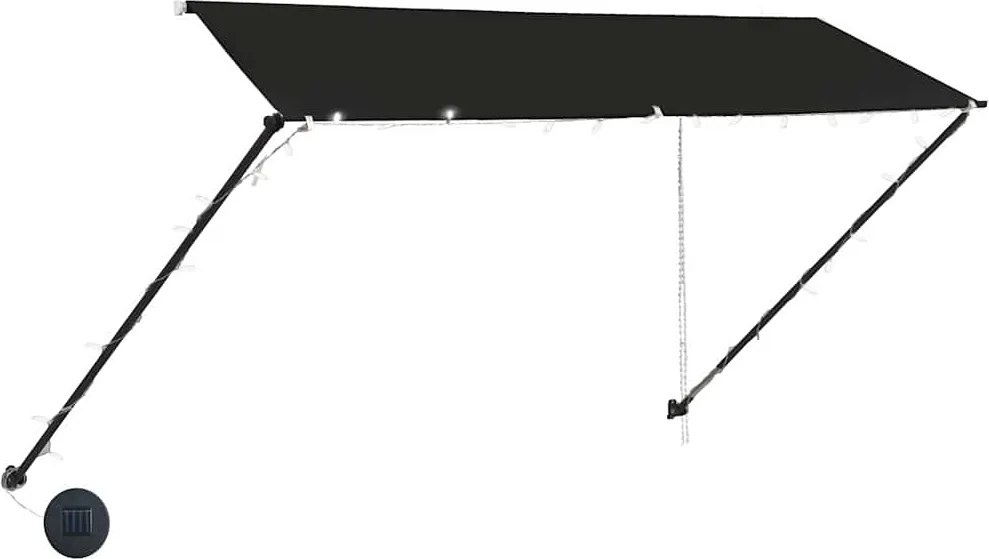 Zatahovací markýza s LED světlem 350 x 150 cm antracitová 145919