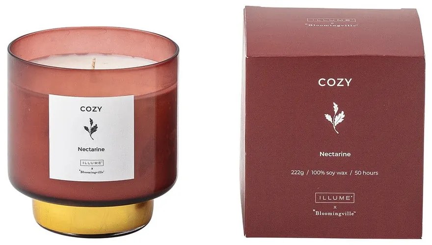 Vonná svíčka doba hoření 50 h Cozy Nectarine – ILLUME x Bloomingville