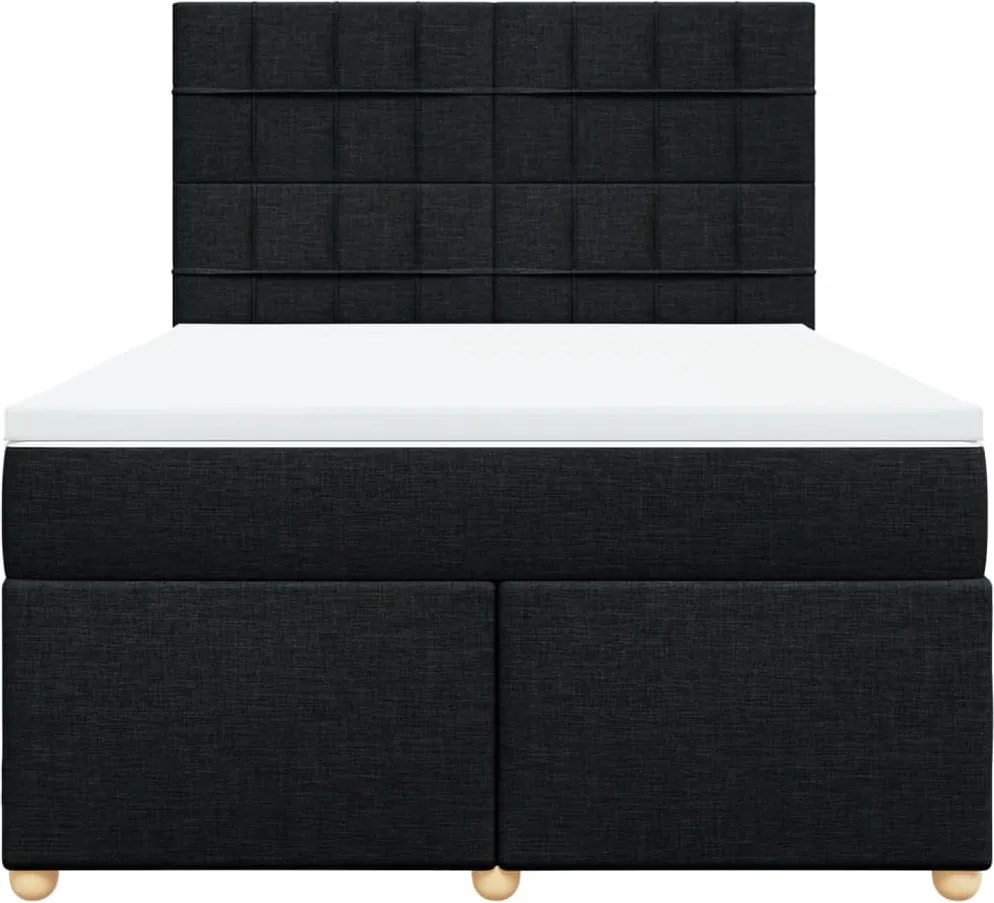 Box spring postel s matrací černá 140 x 190 cm textil 3291277