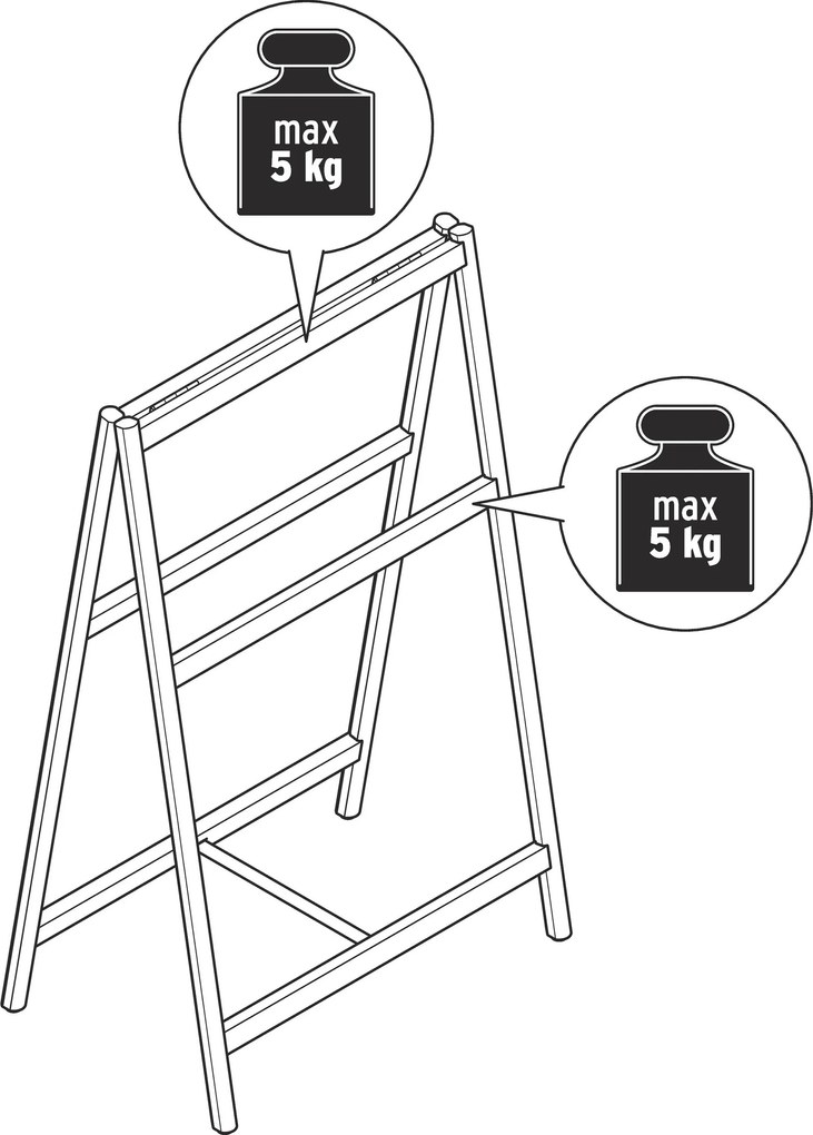Tchibo - Věšák na ručníky z masivního dřeva - barva: hnědá