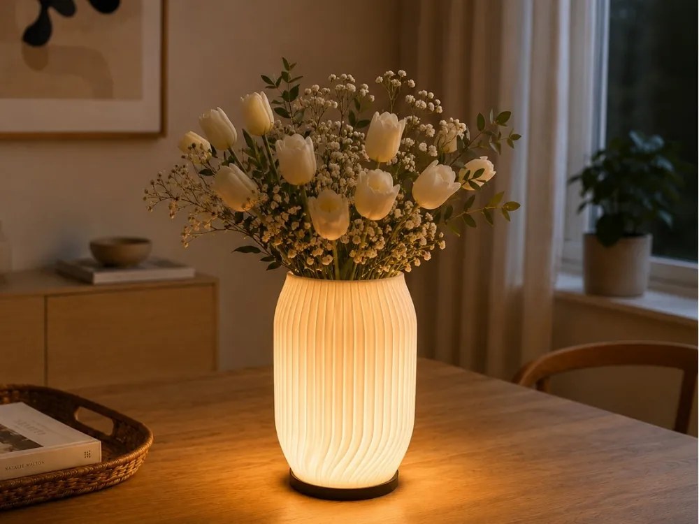 Verk Group Stolní lampy s vázou na květiny, dekorativní 2 v 1, led rgb, s dálkovým ovládáním