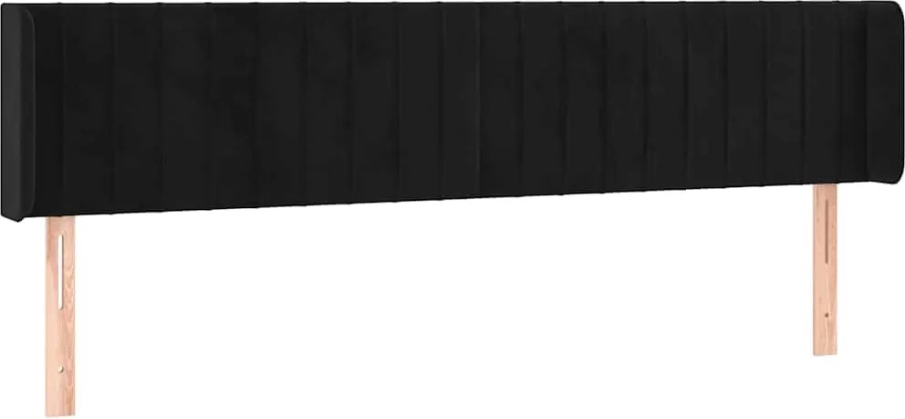 Čelo postele typu ušák černé 163x16x78/88 cm samet 3119062