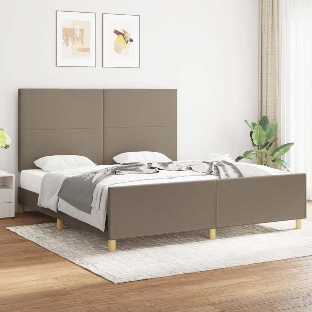 Rám postele bez matrace taupe 180 x 200 cm textil 3124915