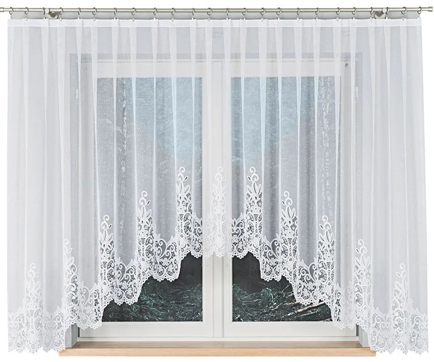 MARKIZETA BERENIKA Žakárový hotový závěs, šířka 400 x výška 160 cm, barva 001 bílá 004304/FBL/001/400160/1