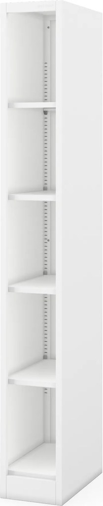Úzký kovový regál, archivační na dokumenty bílý: TIM 250 x 1850 x 450 mm