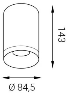 Led2 Stropní LED svítidlo TUBUS A, bílá Teplota světla: 3000K - teplá bílá, Stmívání, řízení: ON/OFF