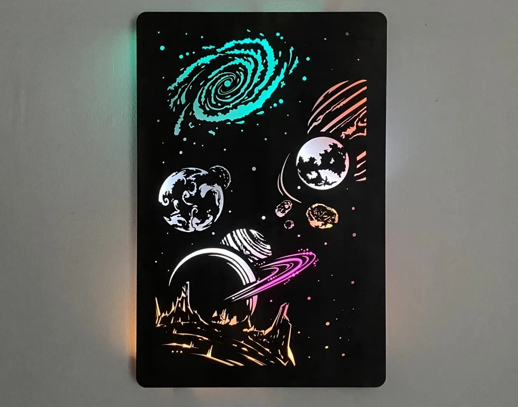 Li-Go "Vesmír" světelný obraz RGB 230V 60x90 cm provedení povrchu: bílá