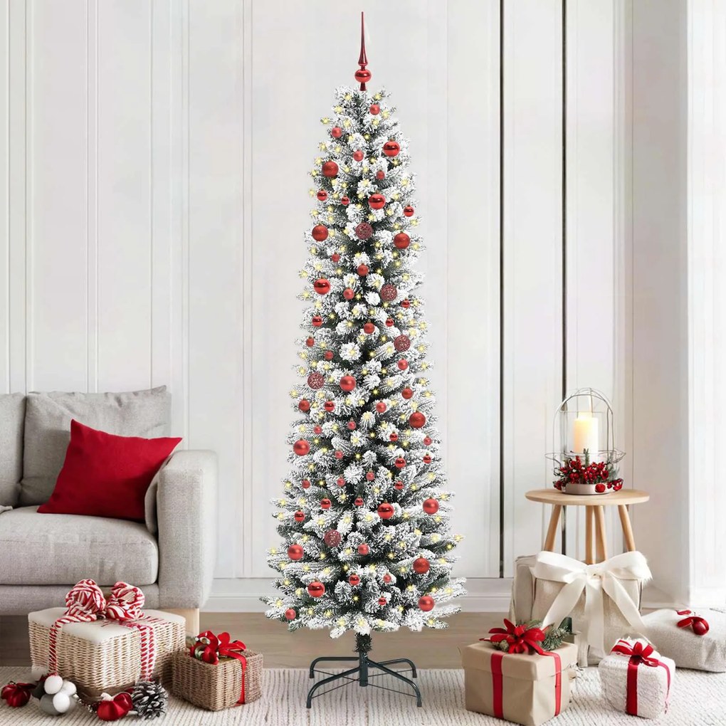 Umělý vánoční stromeček Bílá 210 cm PVC, kov a plast 3396117