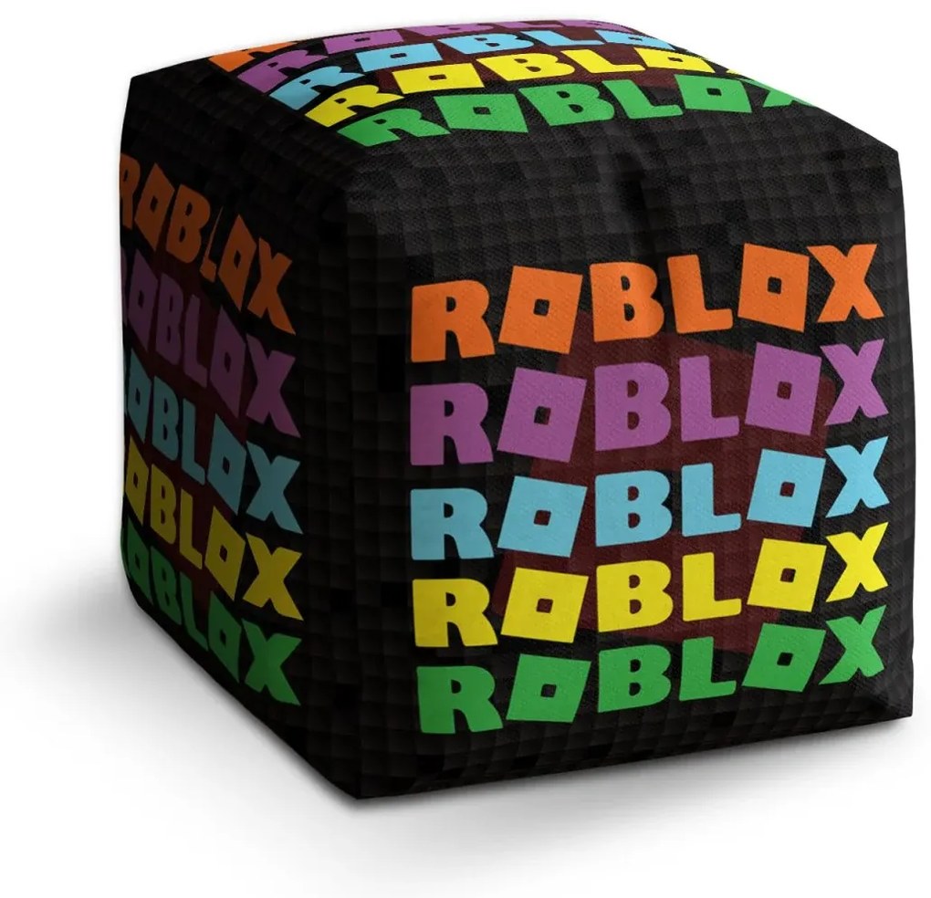 Sablio Taburet Cube ROBLOX Barevný text: 40x40x40 cm