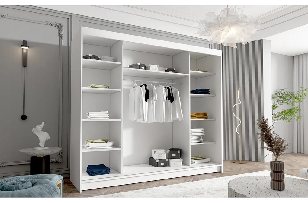 Velká šatní skříň DAVOS VII 250 cm Černá