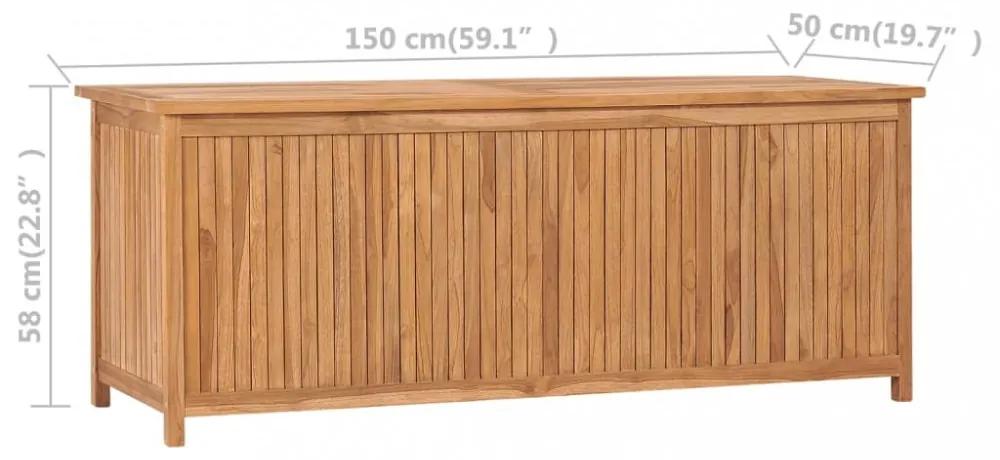 Zahradní úložný box teak Dekorhome 60 cm