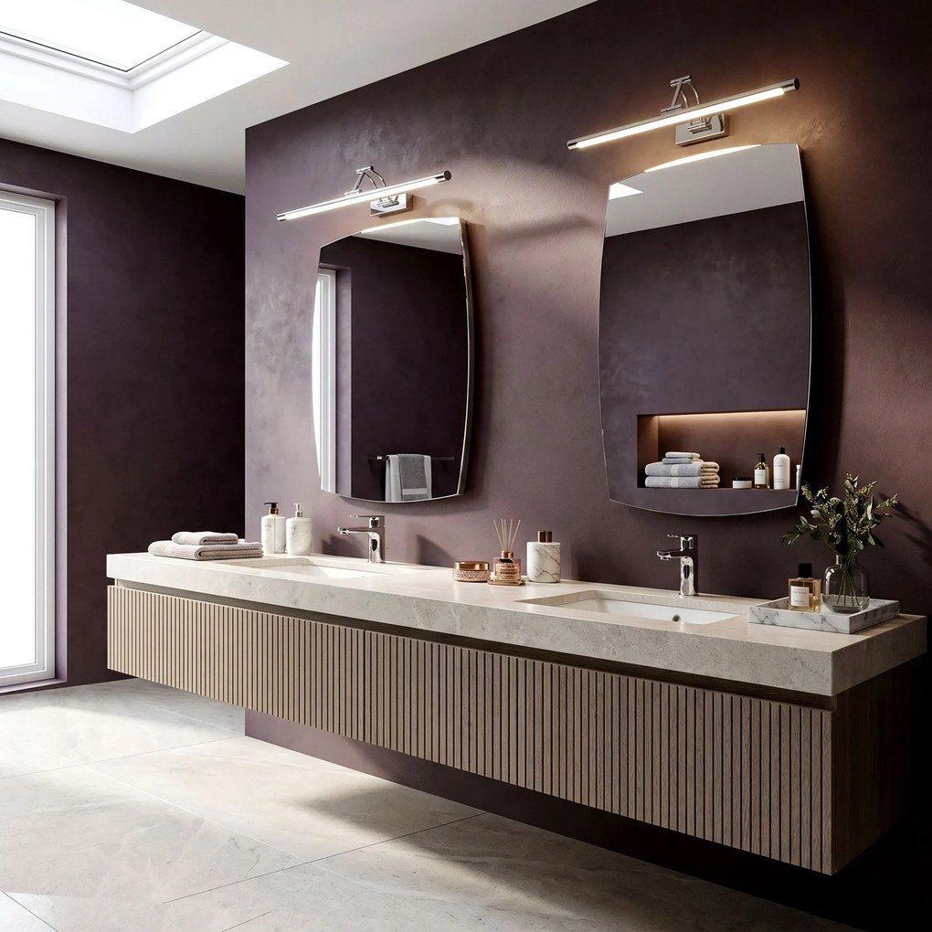 Toolight Rea, Koupelnové nástěnné LED svítidlo SWE017-1W 60cm Chrome, OSW-20116