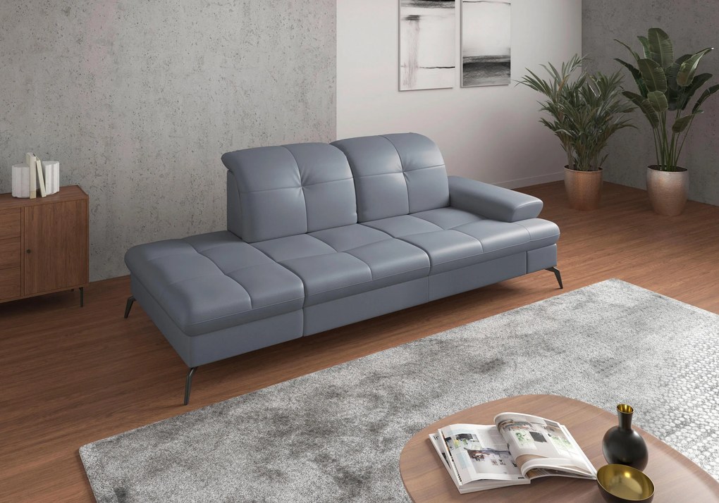 XXXLutz LENOŠKA, textil, kůže, šedomodrá Sit & More - Online Only sedačky - 00014401178H