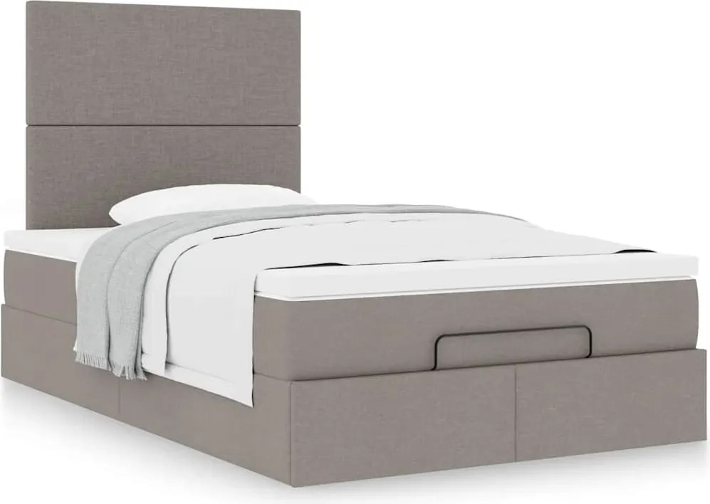 Osmanský rám postele s matrací taupe 120x190cm textil 3313061
