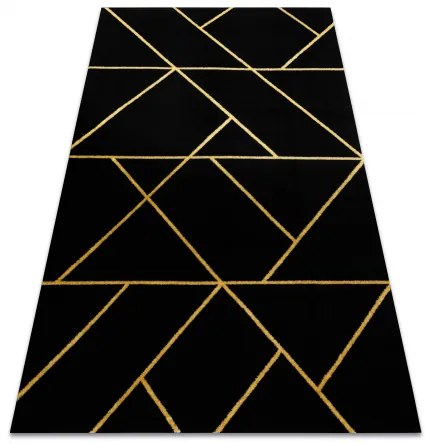 Dywany Luszczow Kusový koberec EMERALD EXCLUSIVE 1012 geometrický černý / zlato Rozměr koberce: 80 x 150 cm
