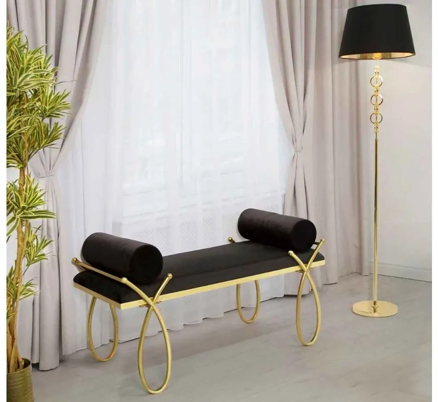 Designová lavice Nancilea 112,5 cm černá