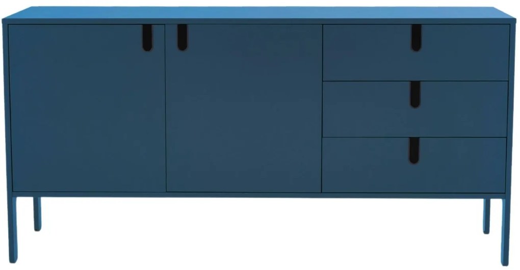 OnaDnes -20% Matně petrolejově modrá lakovaná komoda Tenzo Uno 171 x 46 cm