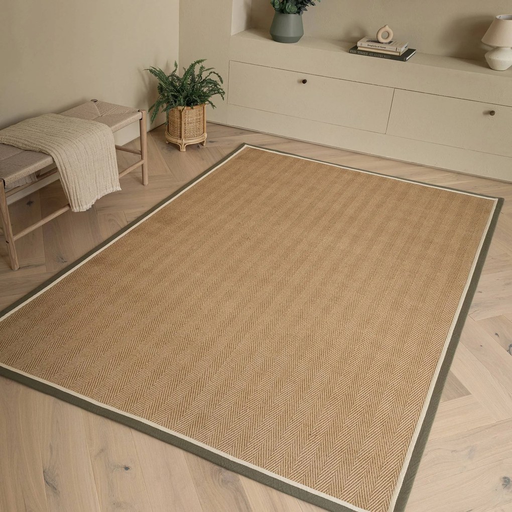 Tribeca Design Kusový koberec Woodkid Herringbone Khaki Rozměry: 160x230 cm