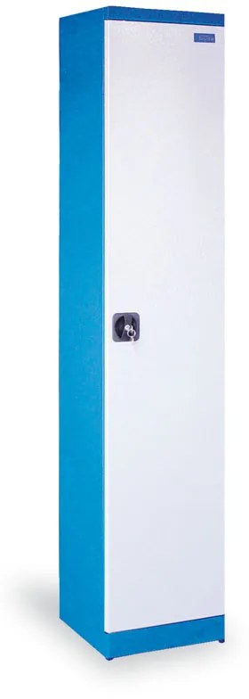 Úzká policová dílenská skříň na nářadí GD, 4 police, svařovaná, nosnost 50 kg, 380 x 380 x 1920 mm