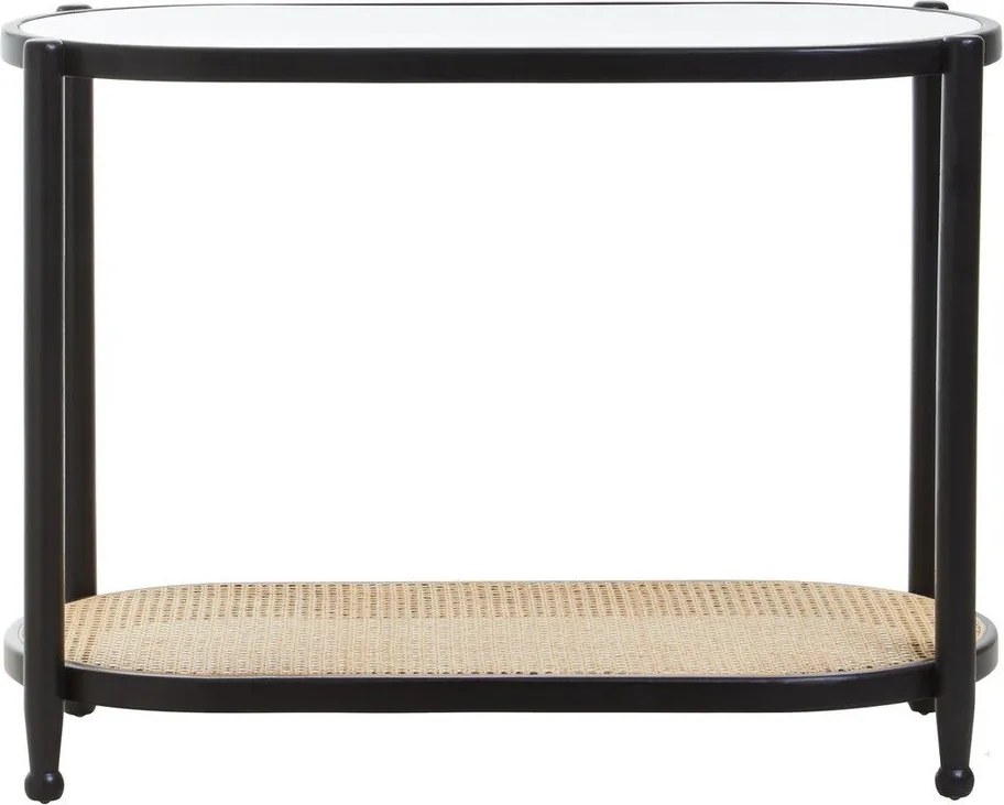 Černý/v přírodní barvě konzolový stolek se skleněnou deskou 49x100 cm Cebu – Premier Housewares