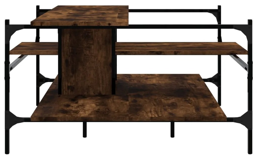 Konferenční stolek kouřový dub 100x100x48,5 cm kompozitní dřevo - Default Title