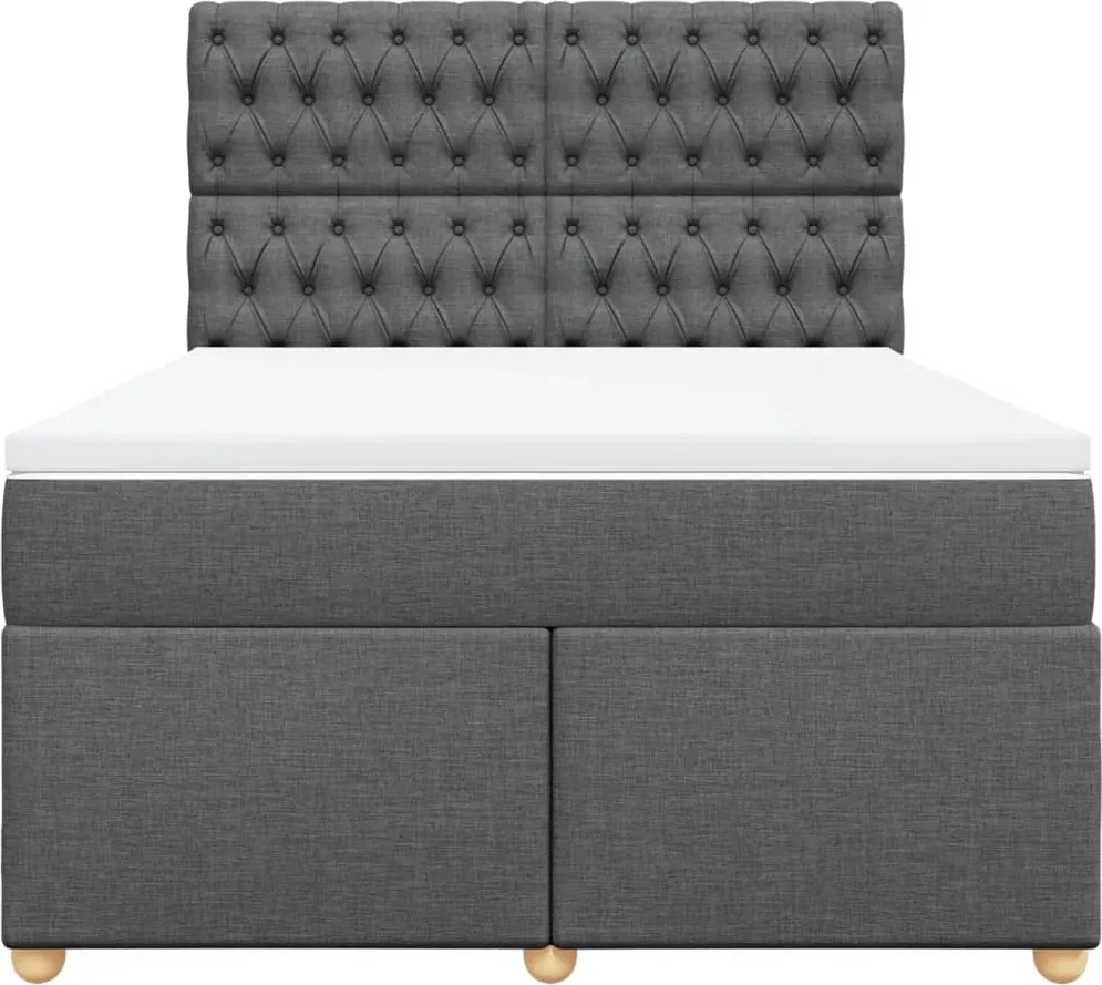 Box spring postel s matrací tmavě šedá 160x200 cm textil 3291339