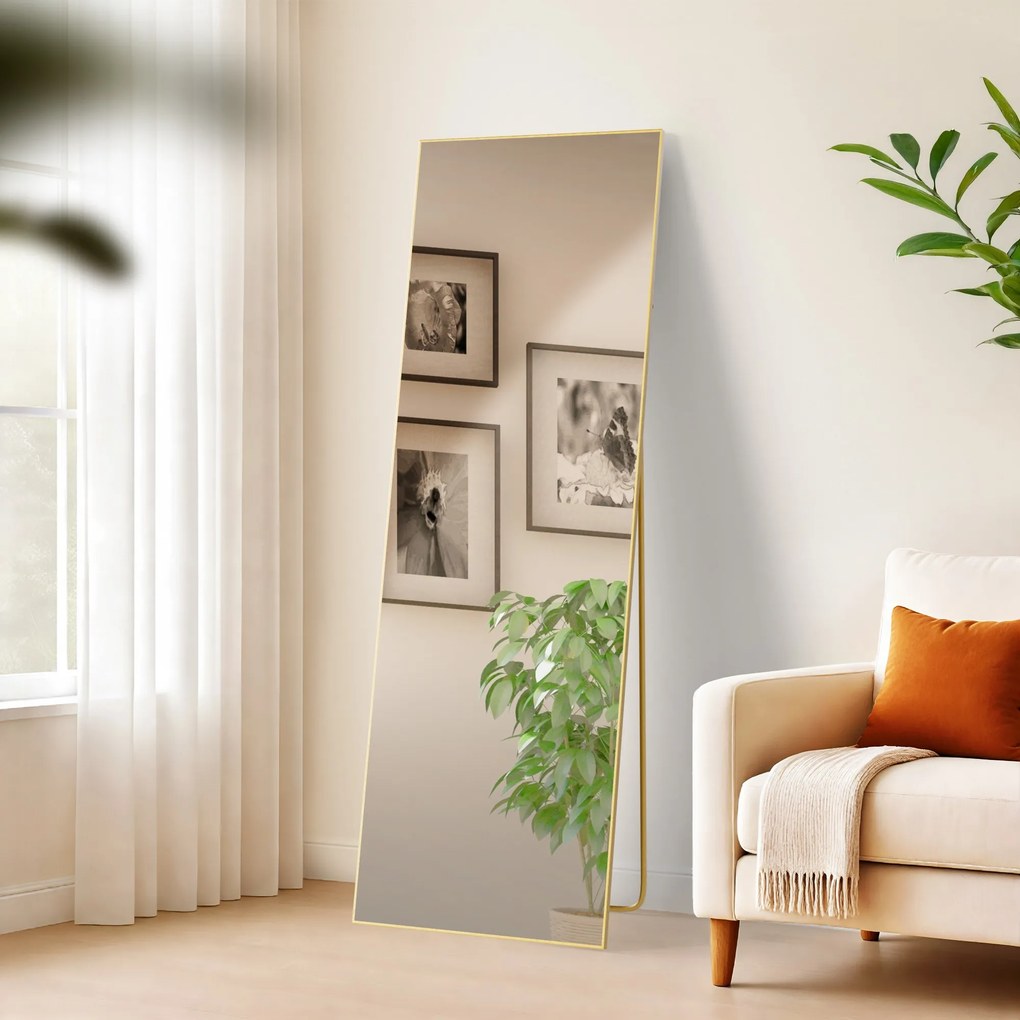Zrcadlo Benicia 150x50 cm – zlatá lesklá