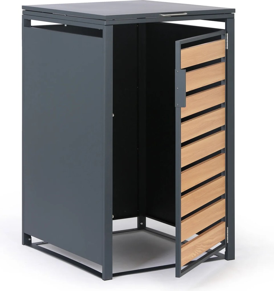 Přístřešek na popelnici 240 l, 1160 x 695 x 800 mm, dekor dřeva