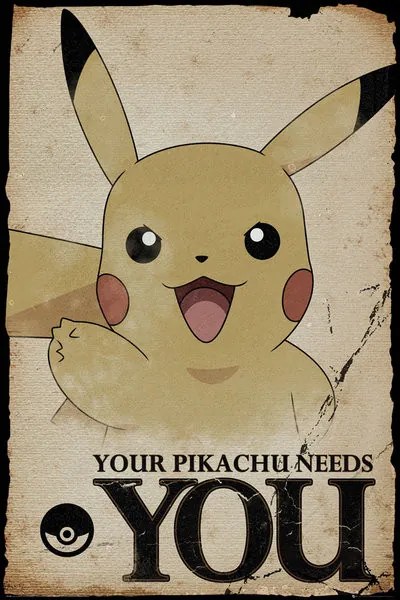 Plakát, Obraz - Pokemon - Pikachu Needs You, (61 x 91,5 cm)