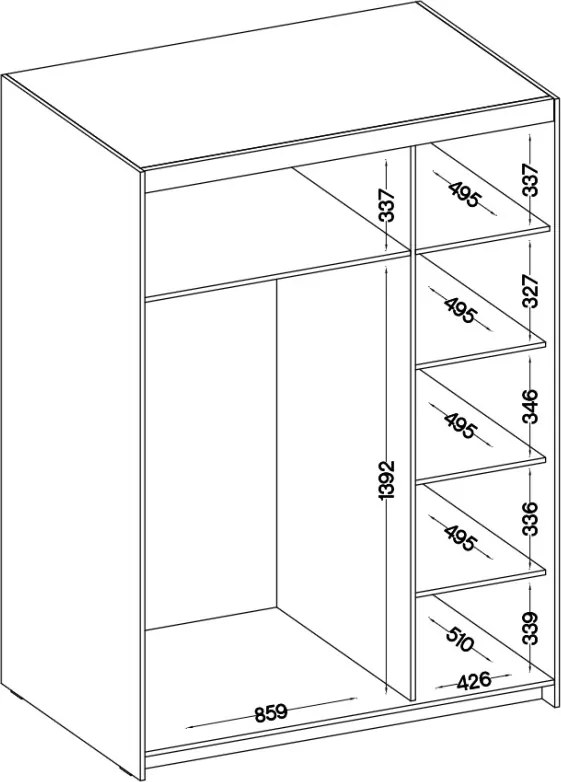FALCO Šatní skříň Enja 3D se zrcadlem Odstín: Bílá