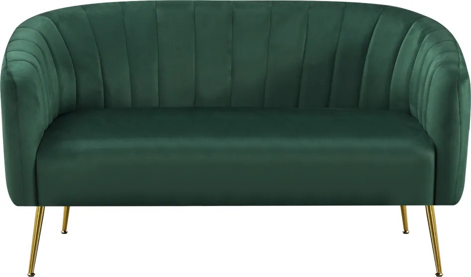 Designový 2-sed, tmavě zelená Velvet látka/gold chrom-zlatý, BAGY