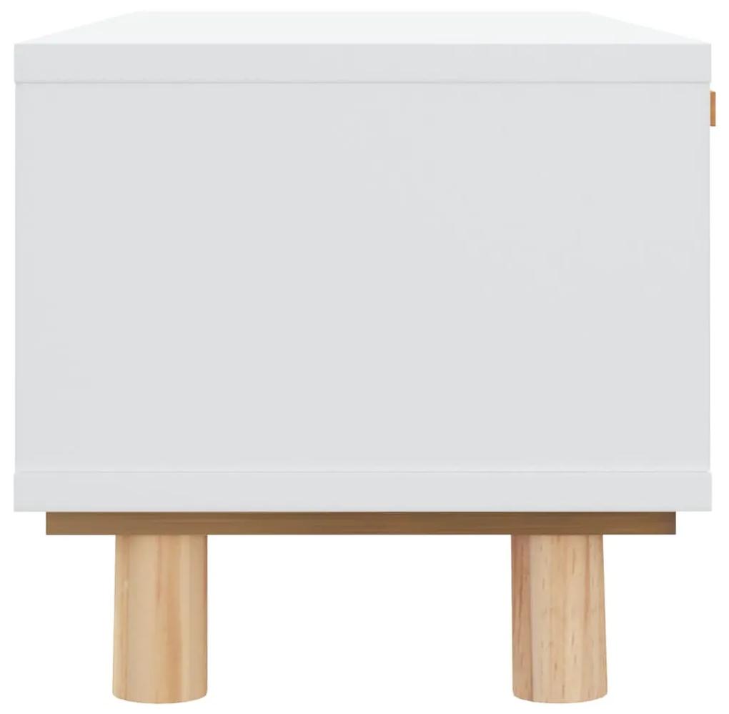 Konferenční stolek bílý 80x40x30 cm kompozitní a borové dřevo