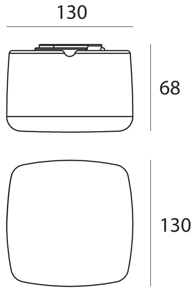 Linea Light 8029 MiniWhite_Q, čtvercové nástěnné svítidlo z bílého polyethylenu, 4W LED 3000K, 13x13cm, IP65