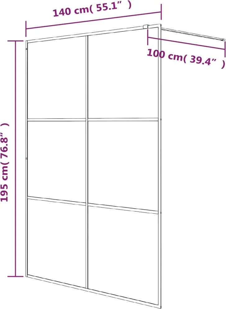 Sprchová zástěna walk-in bílá 140 x 195 cm čiré ESG sklo 152124