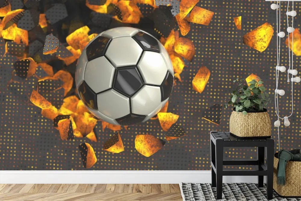 Fototapeta Fotbalový 3D Sportovní Míč Omyvatelný vlies 208x146